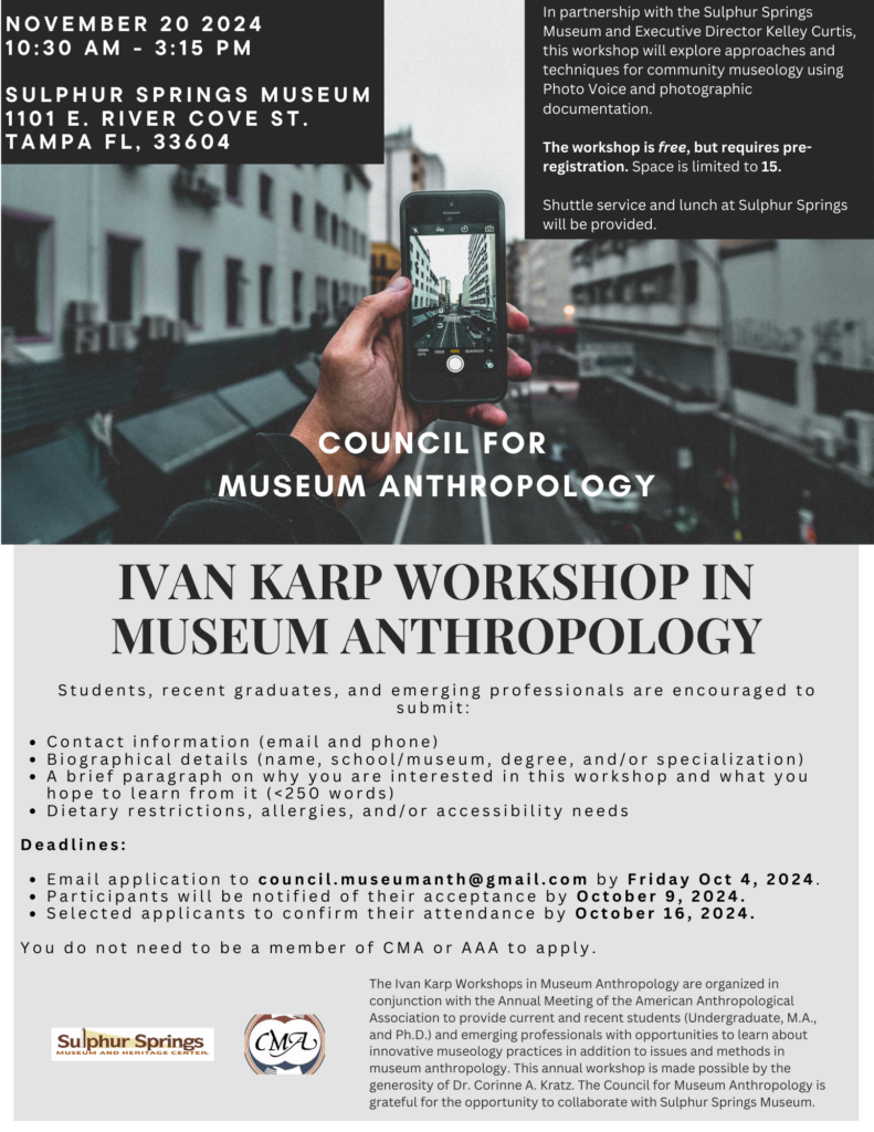 Call for Participation: Ivan Karp Workshop in Museum Anthropology: Photo Voice and Photographic ...